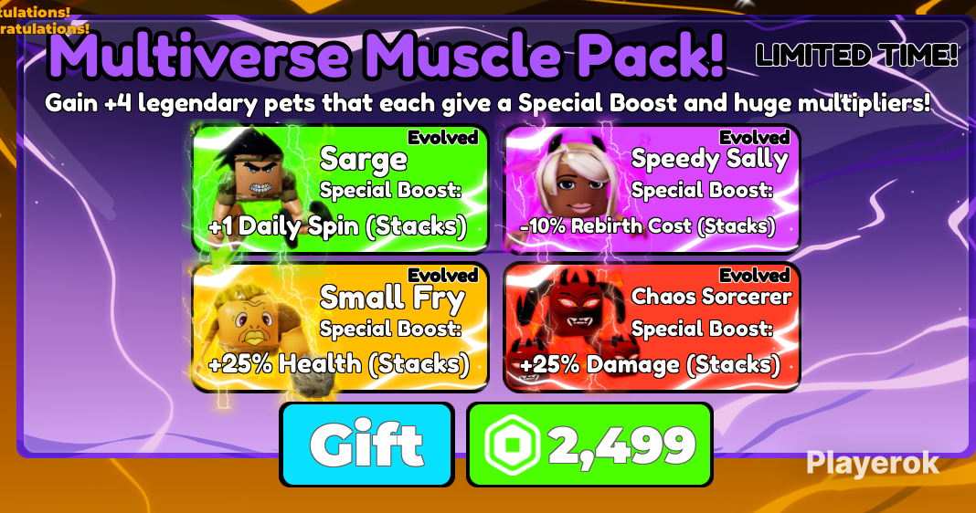 Купить ⚡MULTIVERSE MUSCLE PACK⚡ Roblox за 1 879 ₽ - Предметы Roblox