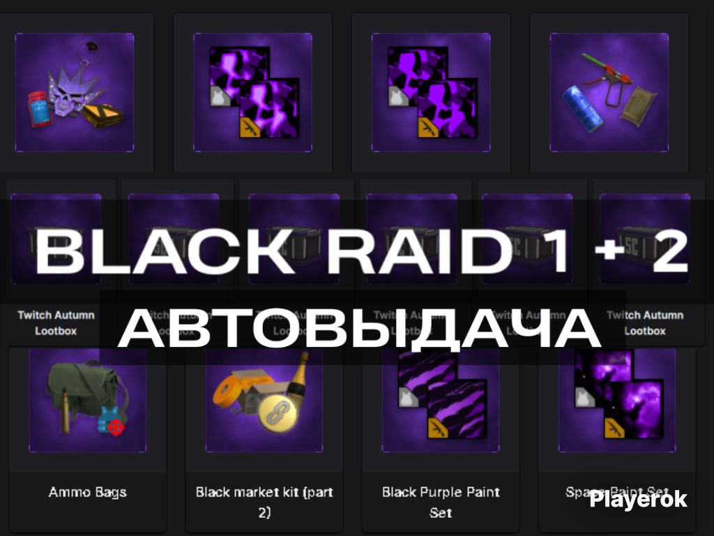 Купить ️‍🔥Black Raid 1+2 📦24 Контейнера + 4 Сета + 1000 Монет + Другое ...