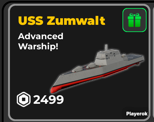 Купить 🎁WAR TYCOON🎁 | 💚 USS Zumwalt (GIFT) Roblox за 2 469 ₽ - Предметы Roblox