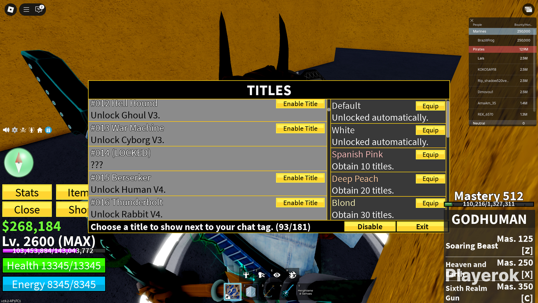 Купить 🌊|2600 LvL|⚔️CDK|⚔️SA|🎸SG|🧊ICE V2|👊Godhuman| Human V4 🐇Rabbit V4 ...