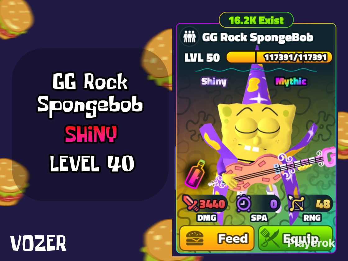 Купить 🤩GG ROCK SPONGEBOB | SHINY | SpongeBob Tower Defense Roblox за ...