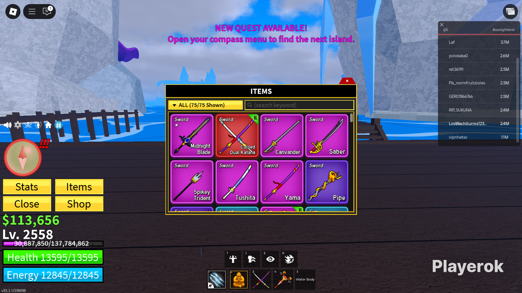 Купить BLOX FRUIT 2558 2.4MLN BOUNTY КДК Roblox за 169 ₽ - Аккаунты Roblox