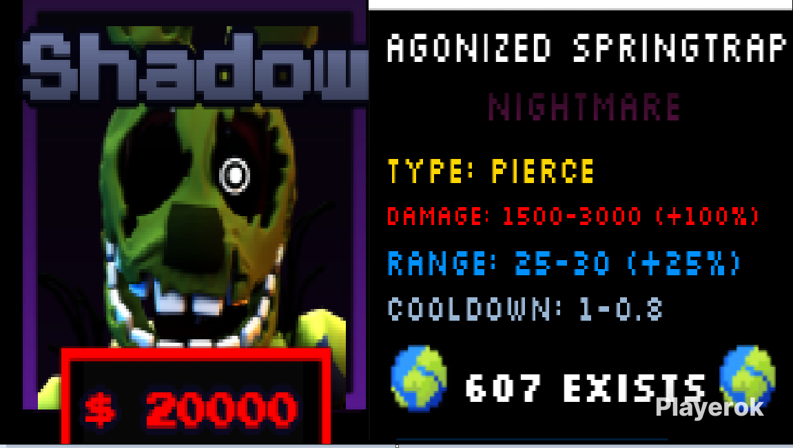 Купить 〘🐻〙AGONIZED SPRINGTRAP〘🐻〙ЭВОЛЮЦИЯ РАНДОМ ЧАР ЛУЧШАЯ ЦЕНА Roblox ...