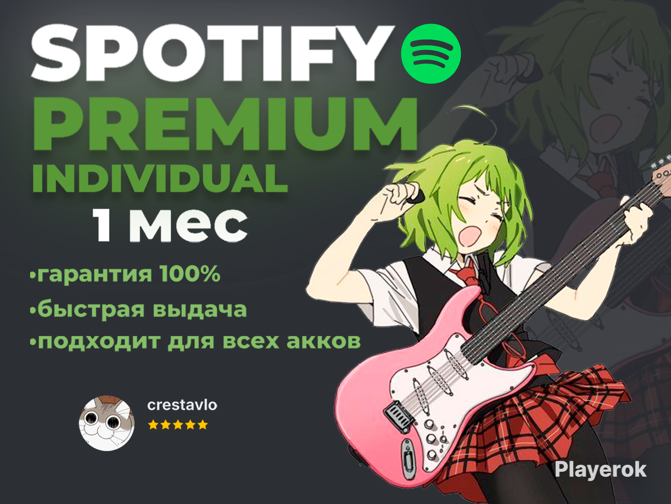 Купить SPOTIFY PREMIUM INDIVIDUAL 1 МЕСЯЦ С ЗАХОДОМ НА АККАУНТ Spotify ...