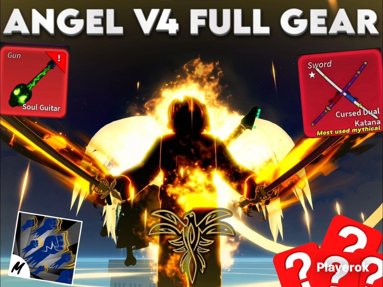 Купить 👼 ANGEL V4 FULL GEAR 👼🦸‍♂️GOD HUMAN🦸‍♂️😈CDK👿👻SOUL GUITAR👻 Roblox ...