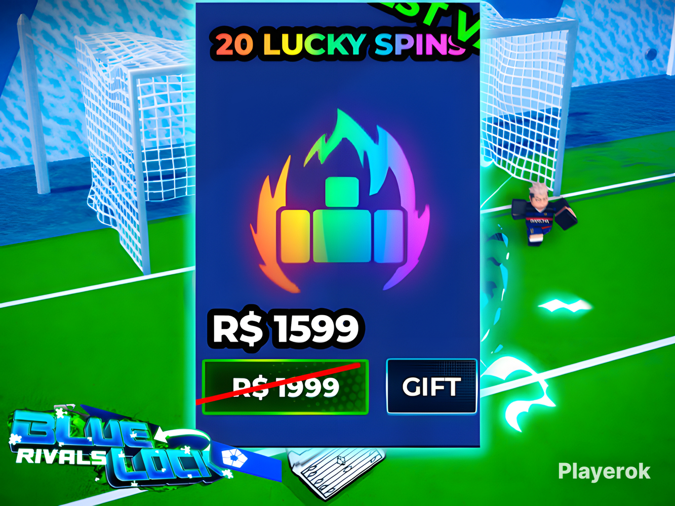 Купить ⚽️20 УДАЧНЫХ СПИНОВ СТИЛЯ⚽️Blue lock rivals⚽️1599 RBX Roblox за ...
